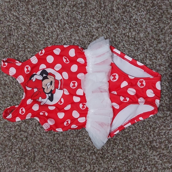 Disney Swim Red And White Minnie Mouse Bathing Suit Poshmark